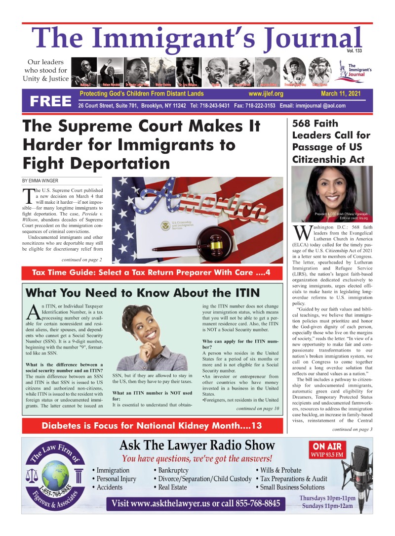The Immigrants Journal - Vol. 133 - New York Immigration Lawyer