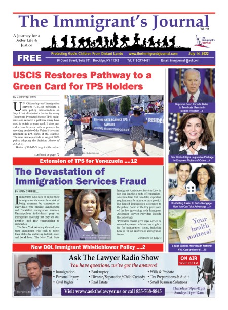 The Immigrants Journal - Vol. 169 - New York Immigration Lawyer